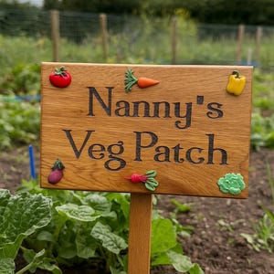 Personalized Solid Oak Allotment Sign: Vegetable Garden Decor - Etsy