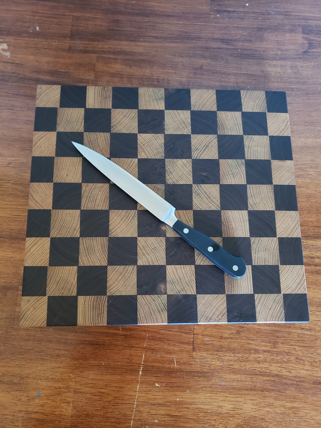 Checkered End Grain Cutting Board - Etsy