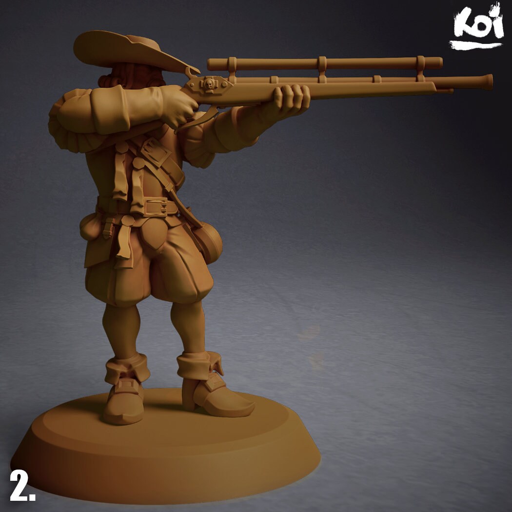 Guildmarch Militia - Handgunner | 32mm | Miniature | Tabletop ...