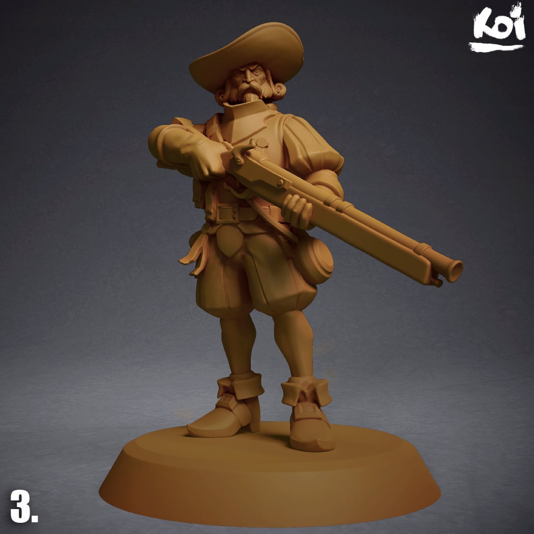 Guildmarch Militia - Handgunner | 32mm | Miniature | Tabletop ...