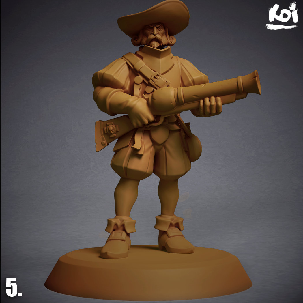 Guildmarch Militia - Handgunner | 32mm | Miniature | Tabletop ...