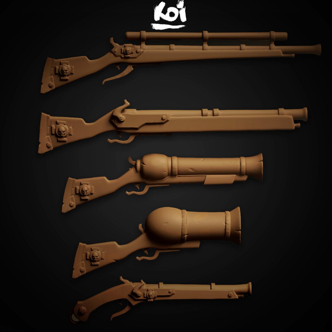 Guildmarch Militia - Guns Set | 32mm | Bits | Fantasy | Wargaming ...