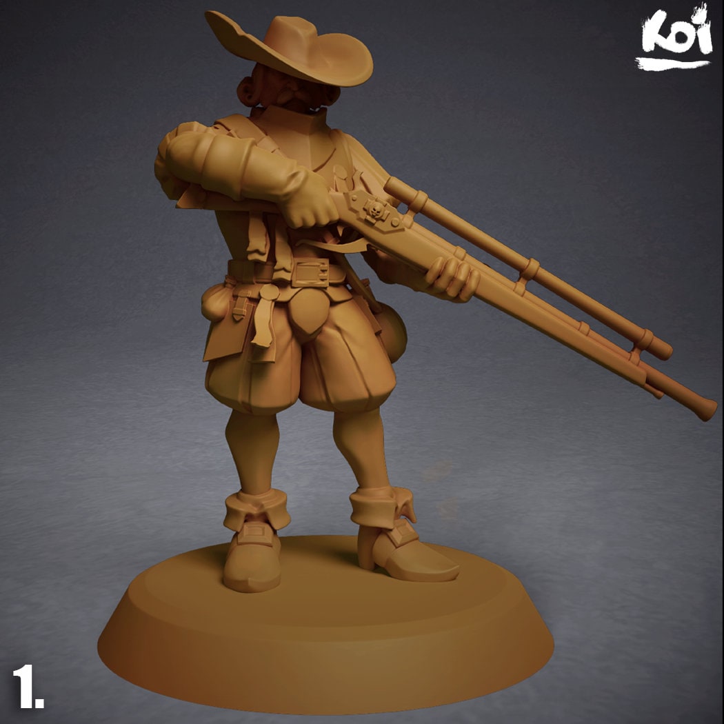 Guildmarch Militia - Handgunner | 32mm | Miniature | Tabletop ...