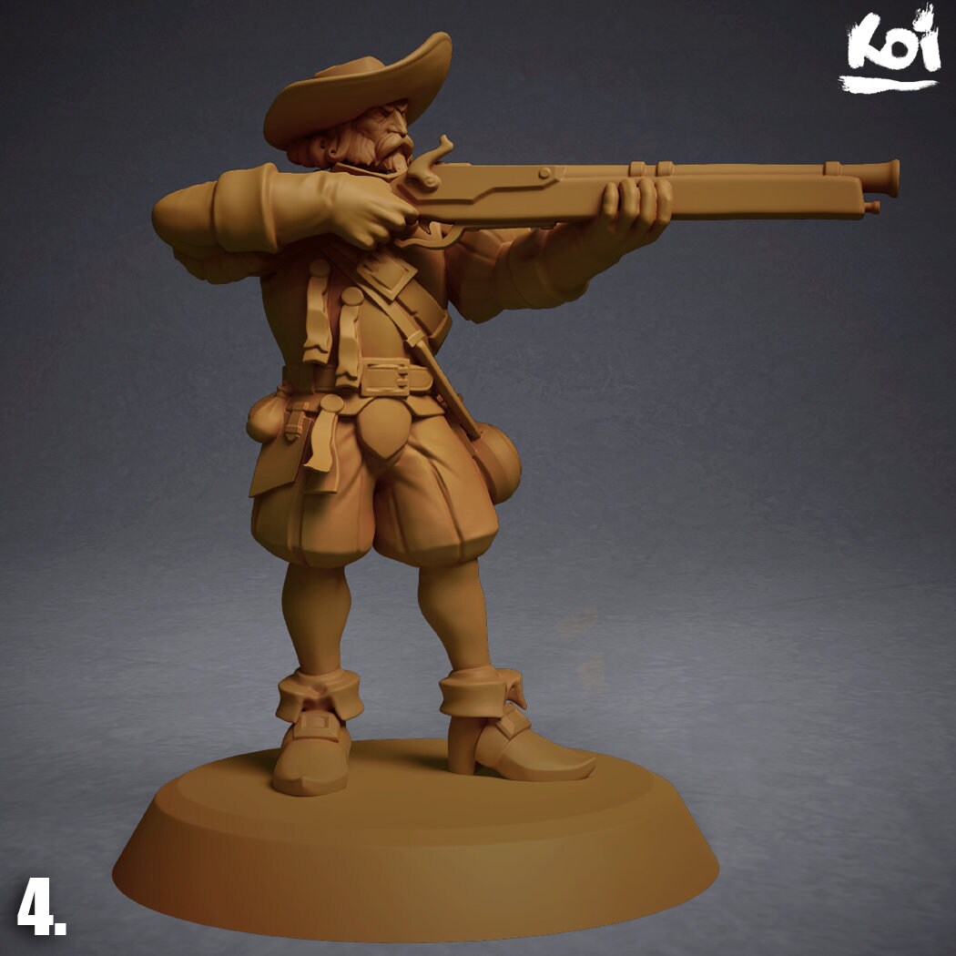 Guildmarch Militia - Handgunner | 32mm | Miniature | Tabletop ...