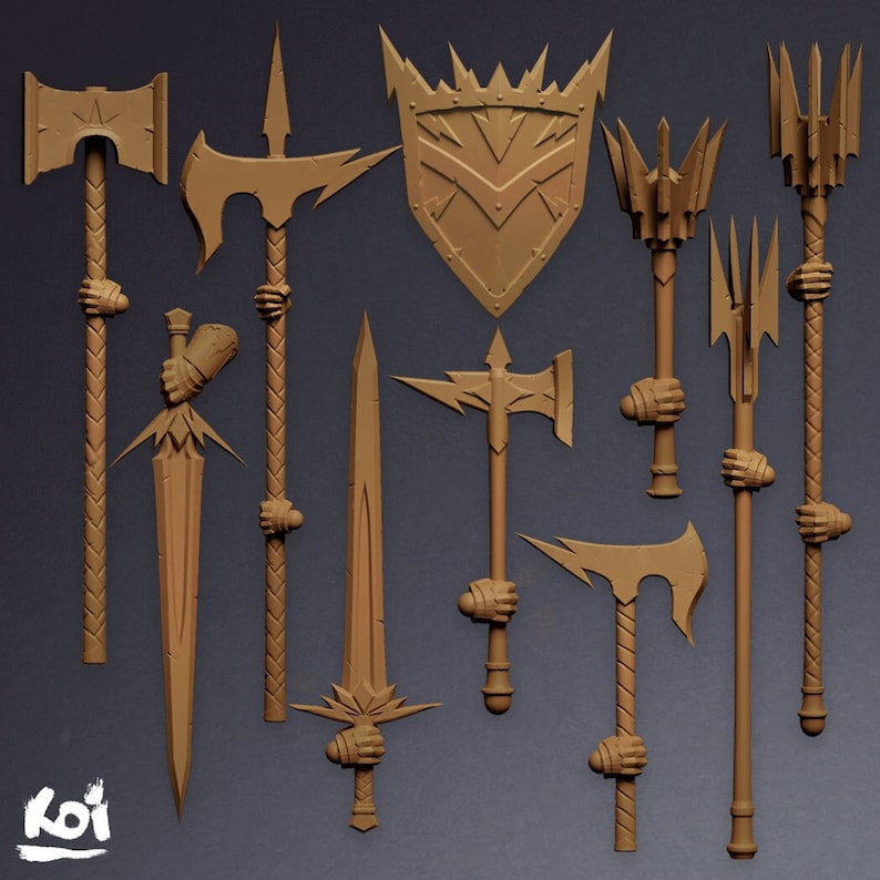 Heralds of the Storm 10 Weapons Pack 42mm Custom Rpg Tabletop Wargaming ...