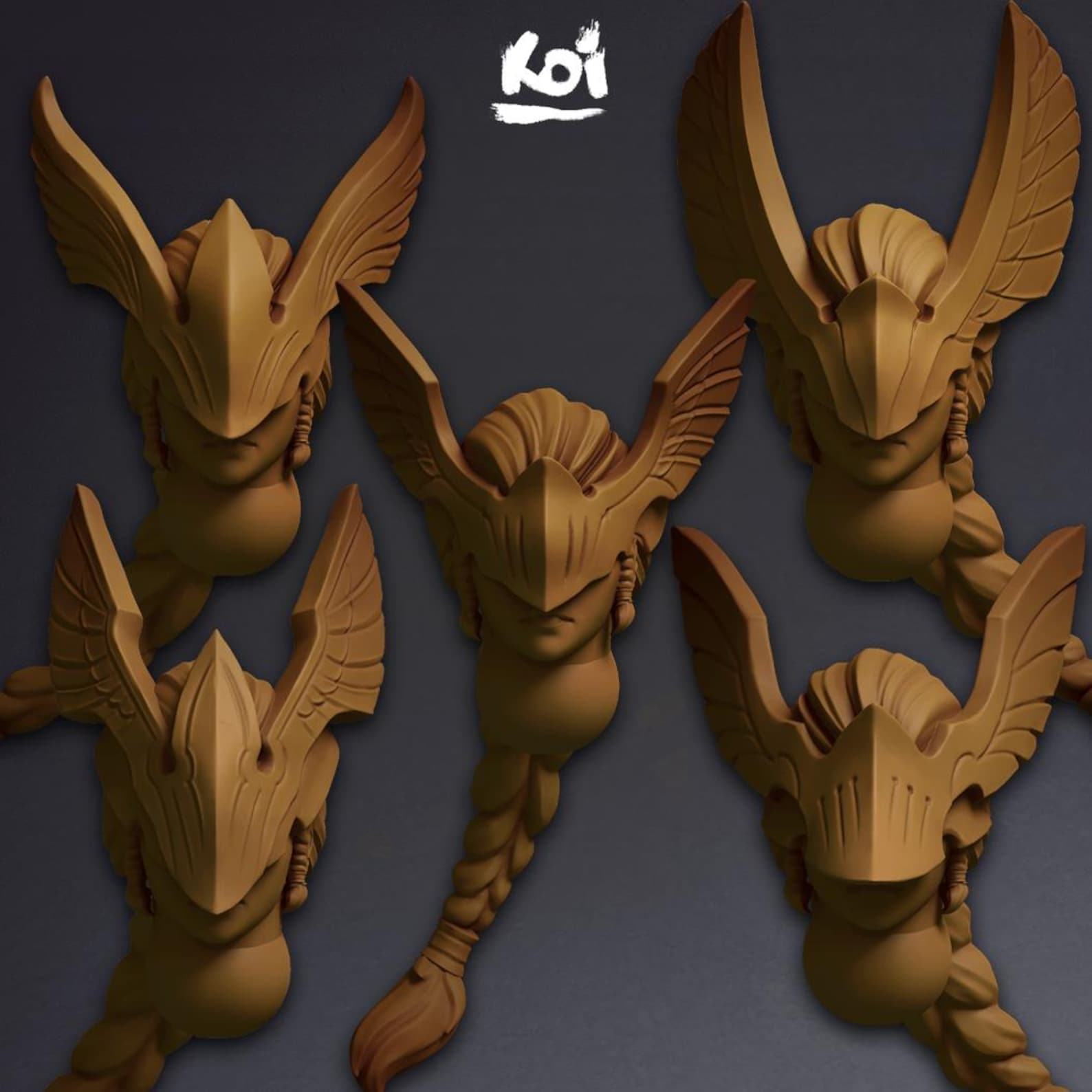 Ravenwings - 5 Miniatures Heads | 42mm | 32mm | Storm | Tabletop ...