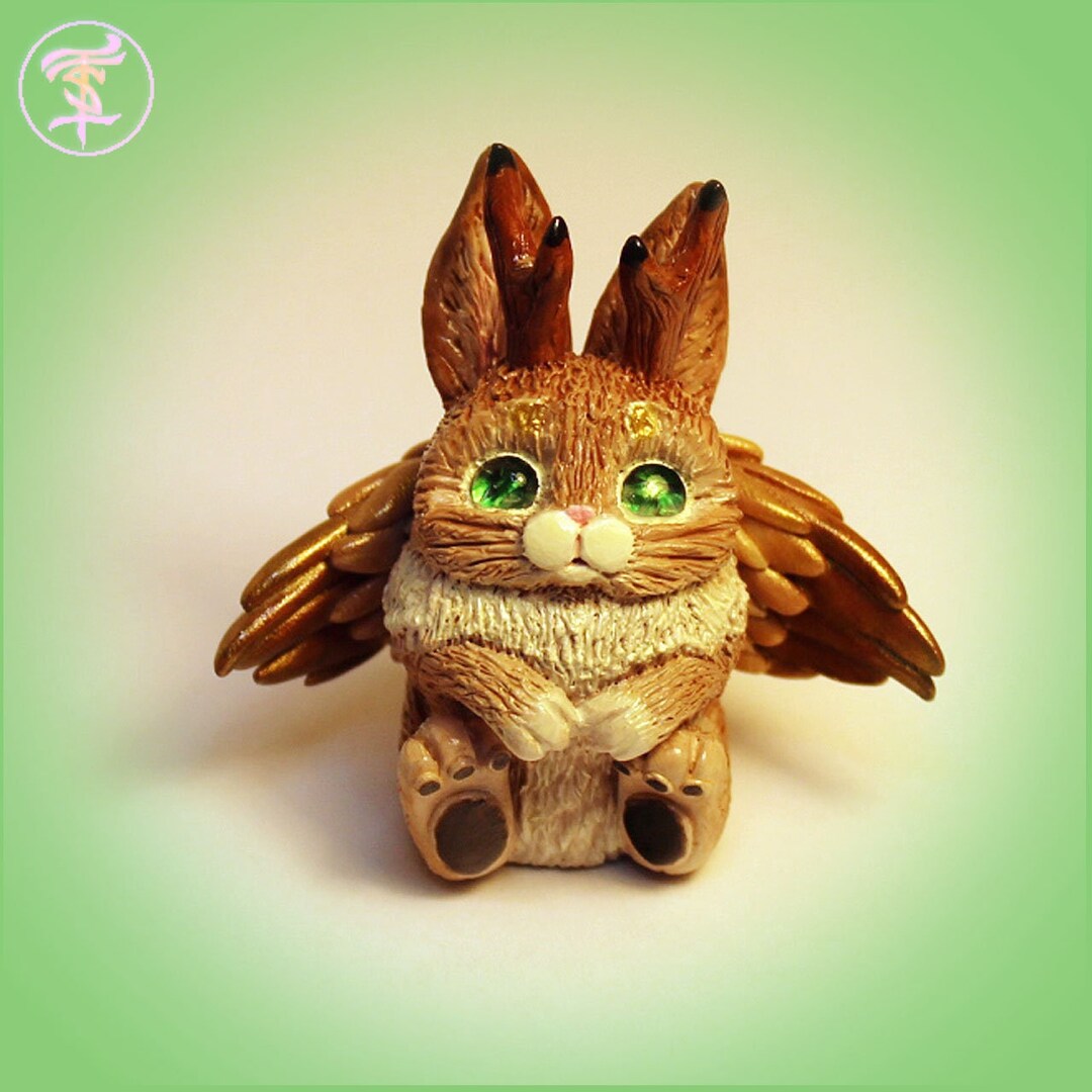 Flying Jackalope, Cute Winged Jackalope With Green Eyes - Etsy