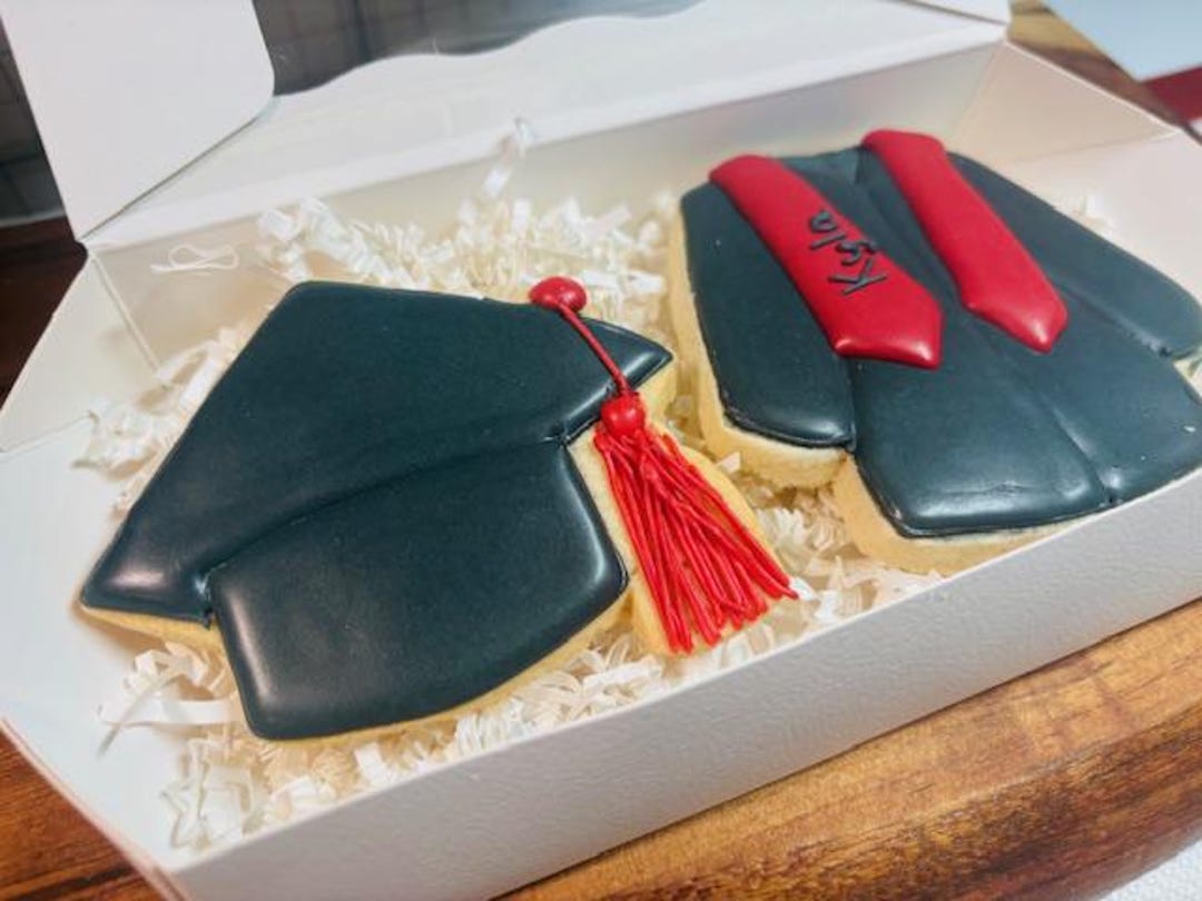 Graduation Cookies – Hat & Stole Sugar Cookie Favors – Grad Party Gift ...