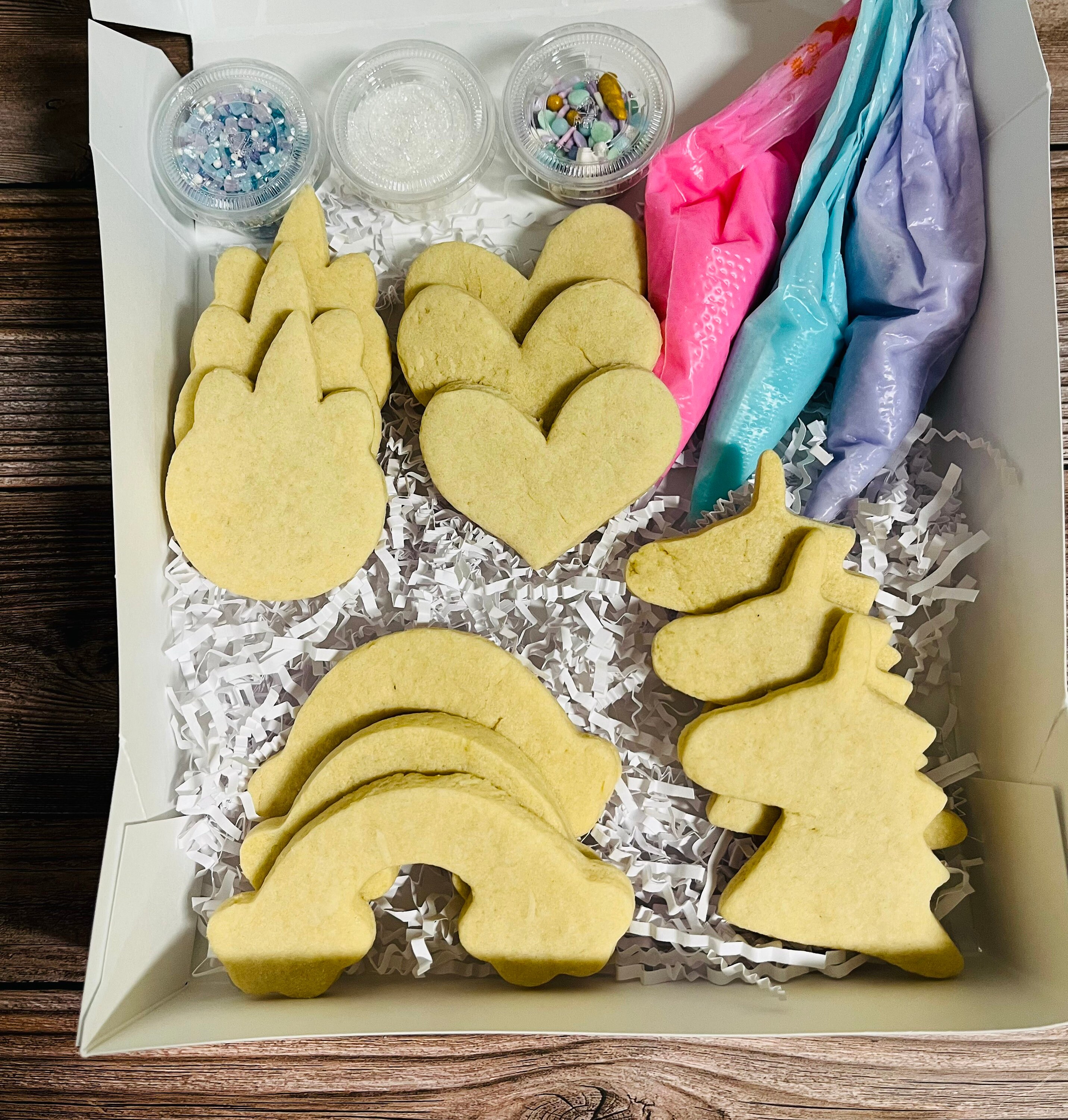Unicorn Rainbow Theme Cookie Kit Cookie Decorating Kit, Homemade ...