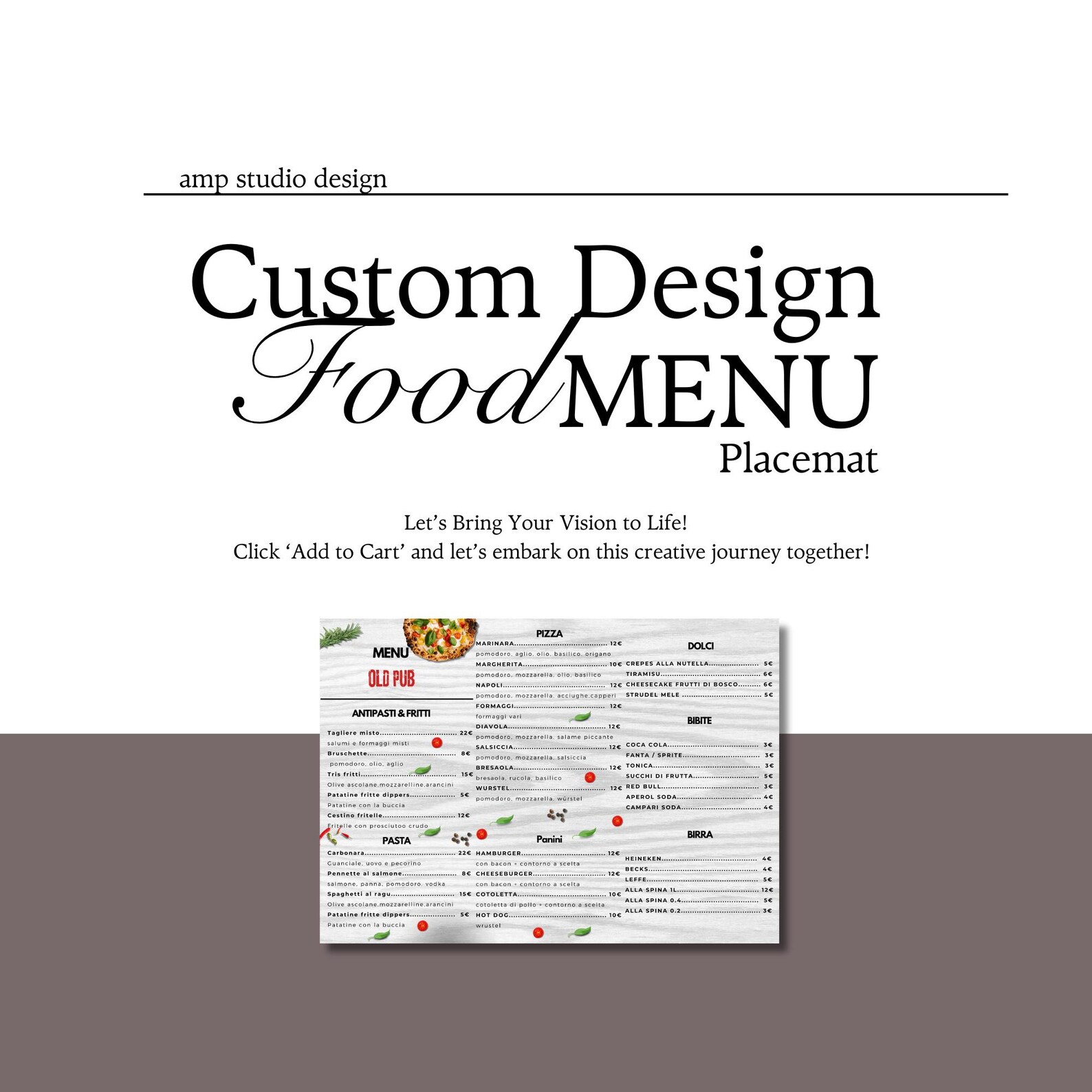Custom Food Menu, Custom Restaurant Menu, Custom Bakery Menu, Graphic ...