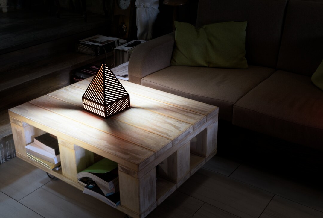 Geometric 3D Desktop Lamp – Laser Cut Files | CNC Router DXF & SVG ...