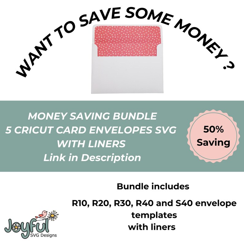 R30 Envelope Template With Liner SVG for Cricut Machines, Cricut ...