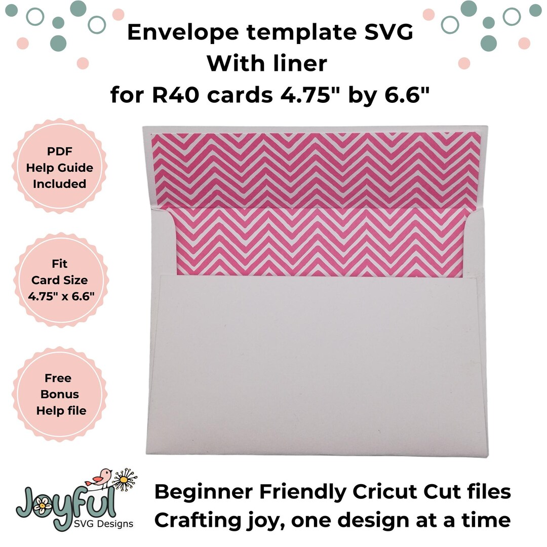 R40 Envelope Template With Liner SVG for Cricut Machines, Cricut ...