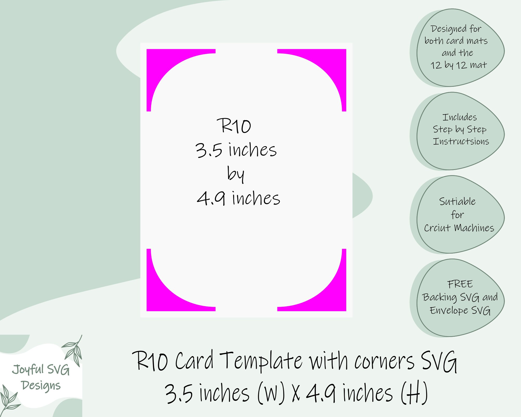 SVG: R10 Corner Cut Template, Insert Card Template SVG, DIY Card ...