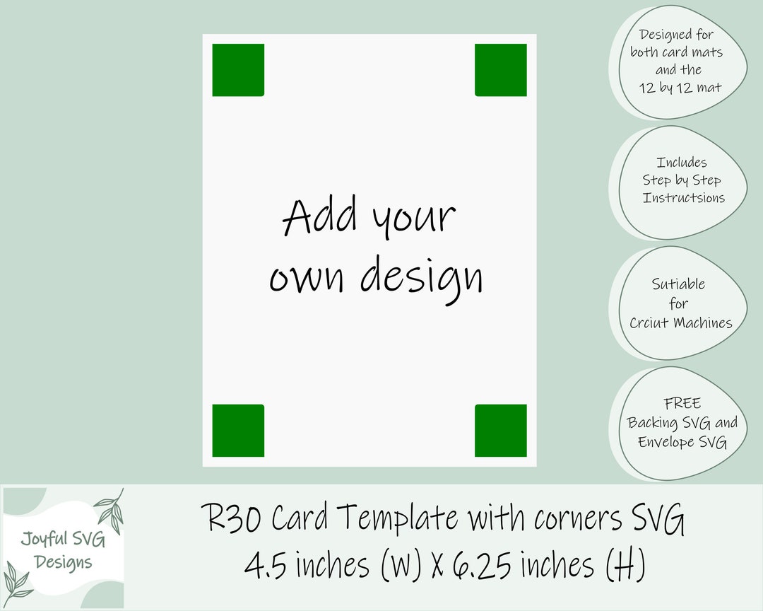 SVG: R30 Card Template With Corners SVG DIY Card Template - Etsy