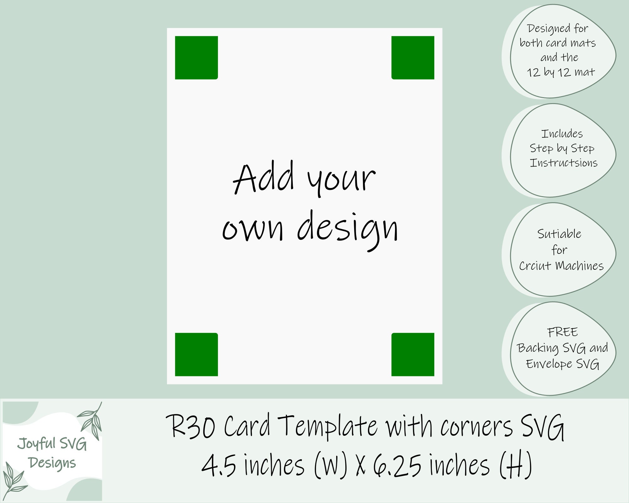 SVG: R30 Card Template With Corners SVG, DIY Card Template, Cricut ...