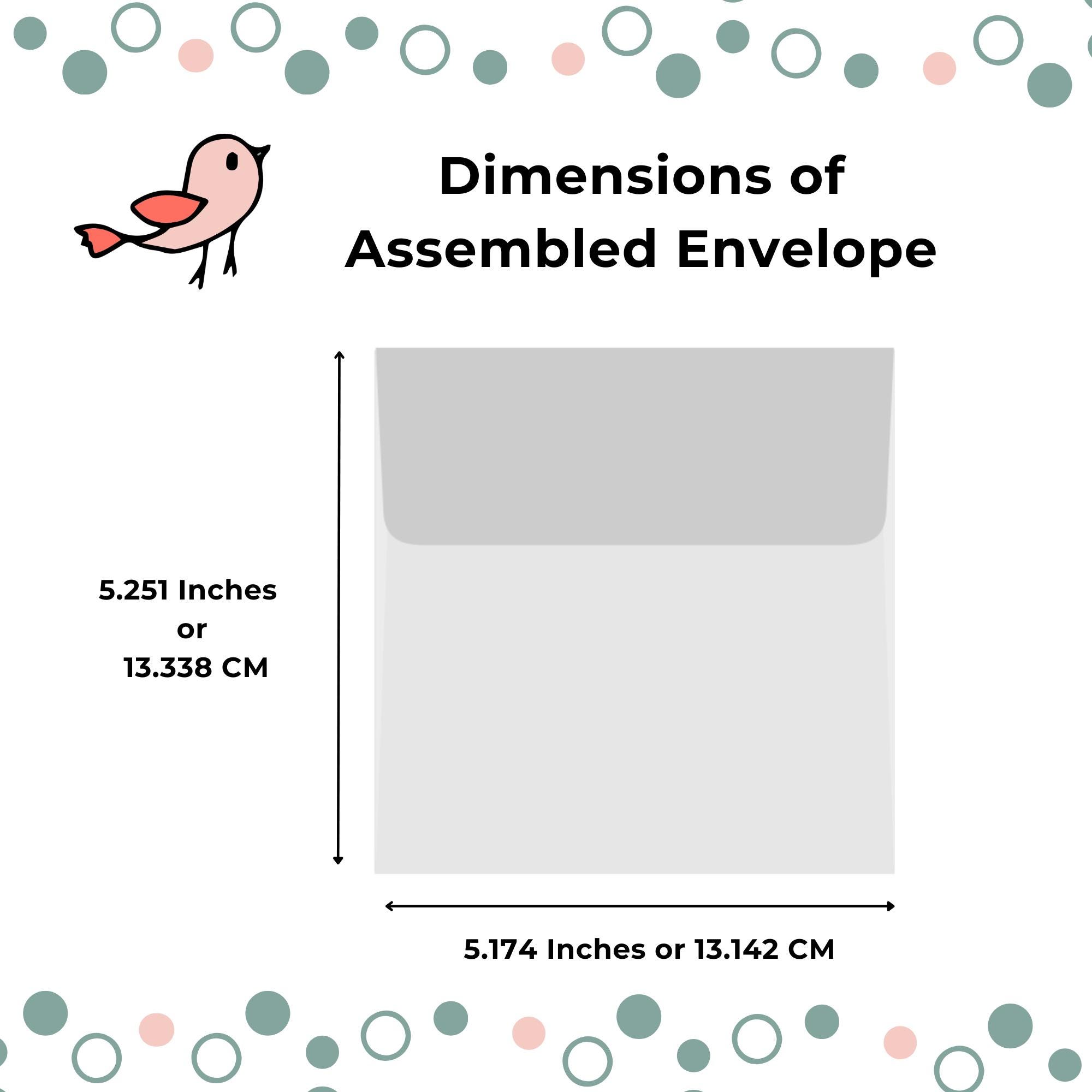 Square Envelope Template SVG Suitable for 5 by 5 Cards. Envelope With ...