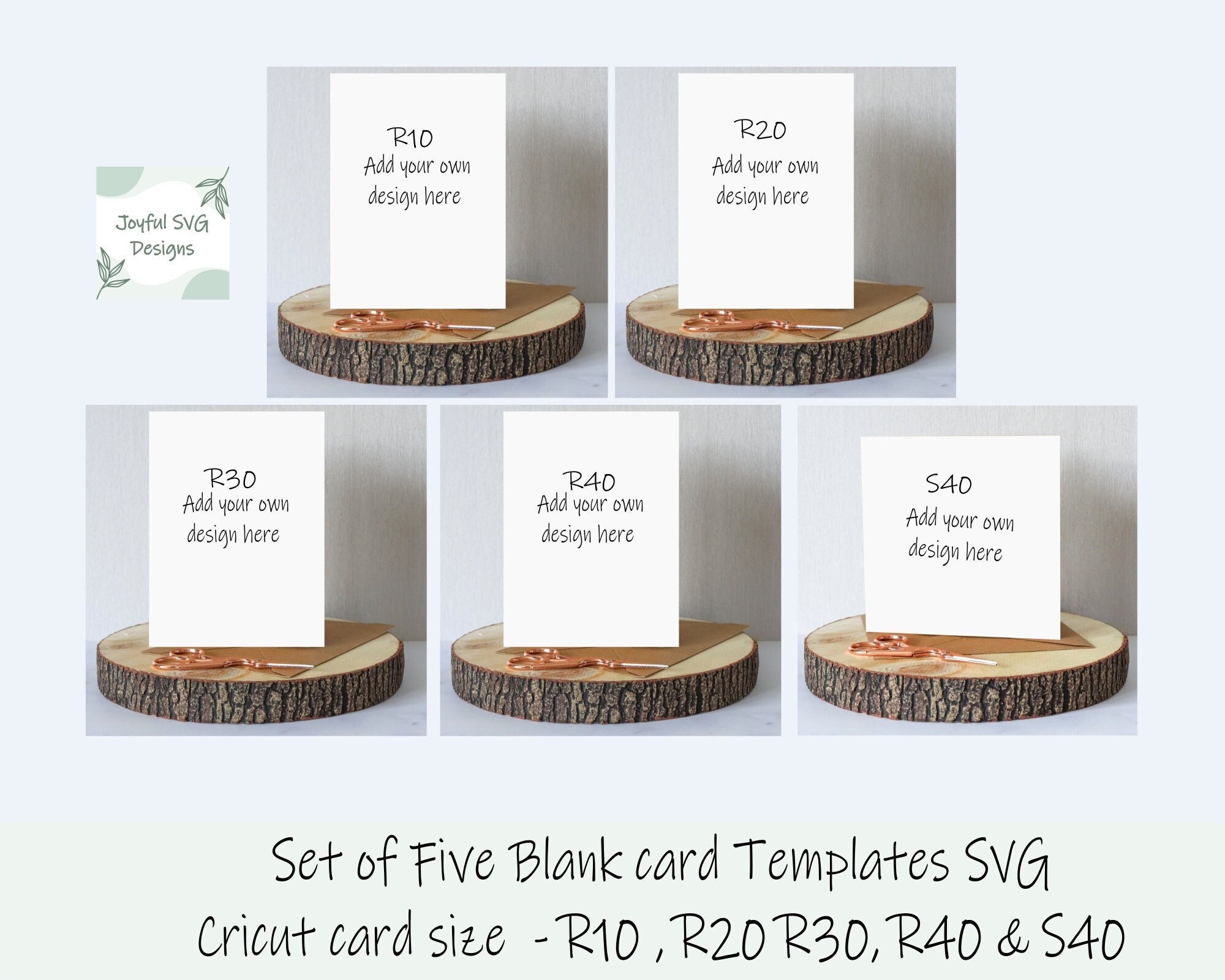 SVG: Set of 5 Card Template Insert Card Template SVG DIY - Etsy