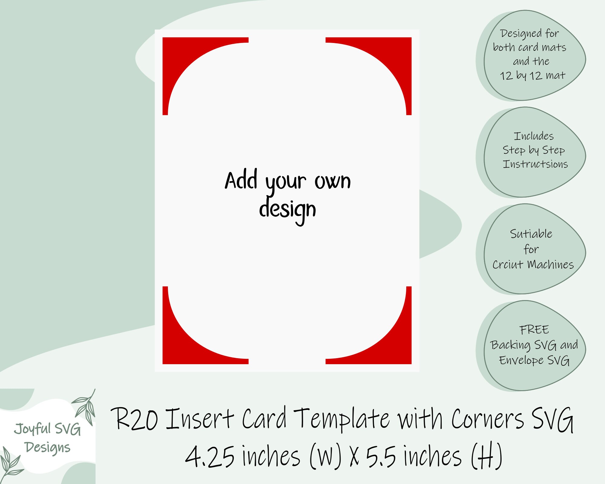 SVG: Set of 8 Insert Card Template With Corners SVG, DIY Card Template ...