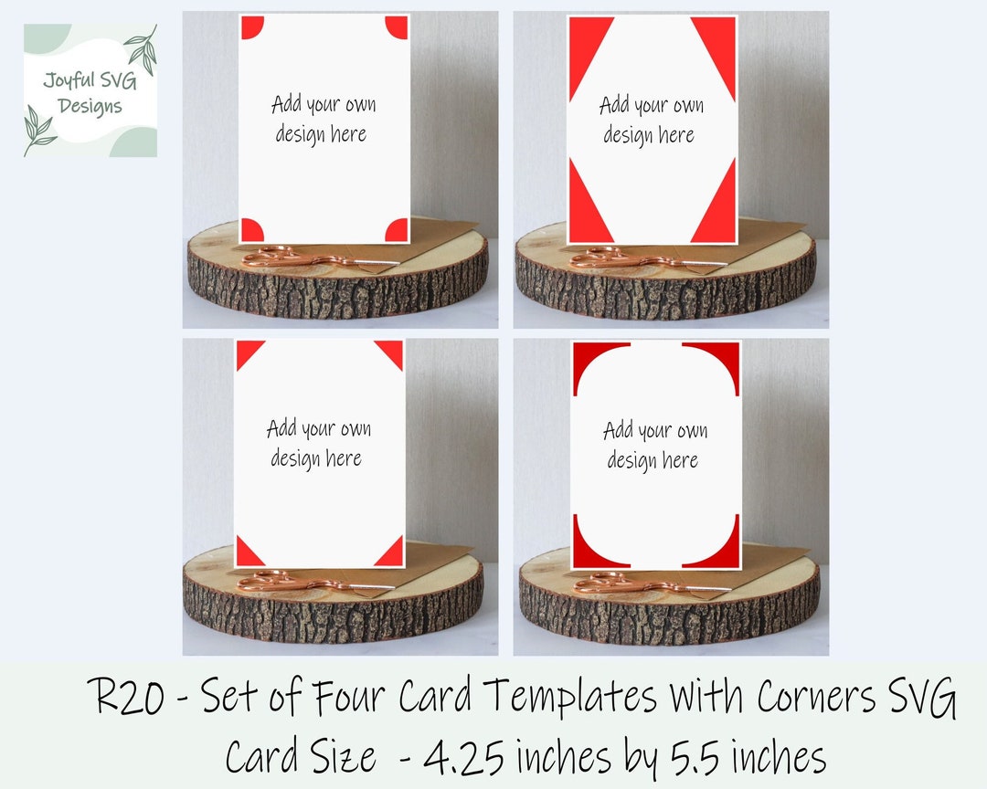 SVG: Set of 4 Insert Card Template With Corners SVG, DIY Card Template ...