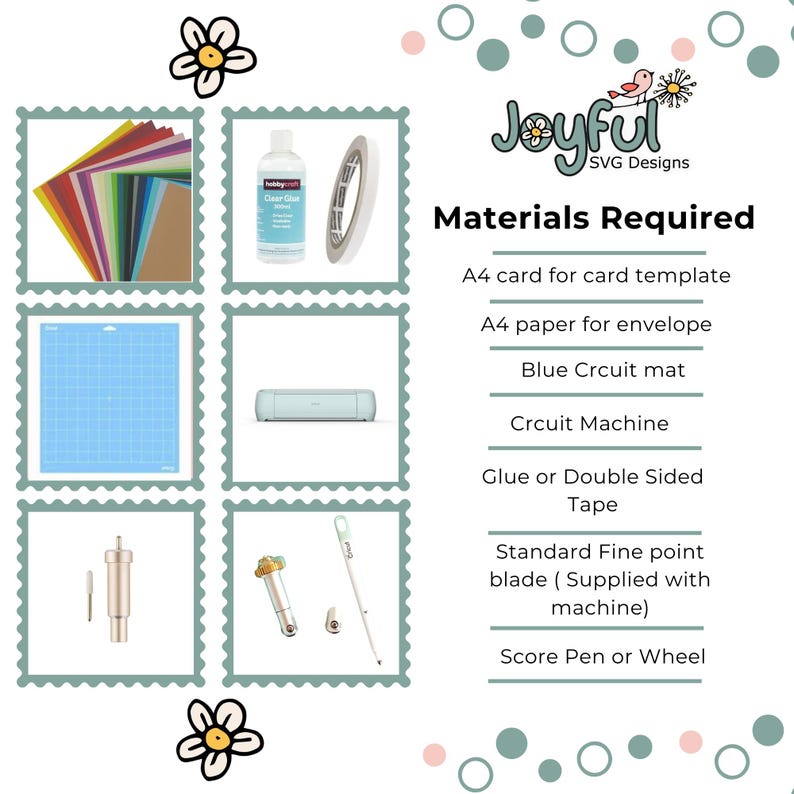 A6 Card Template SVG: DIY Cricut Cards, Envelope and PDF Guide (digital ...