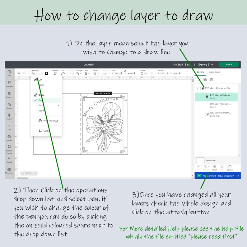 SVG: Candy Cane DIY Christmas Card Cricut Insert Card - Etsy