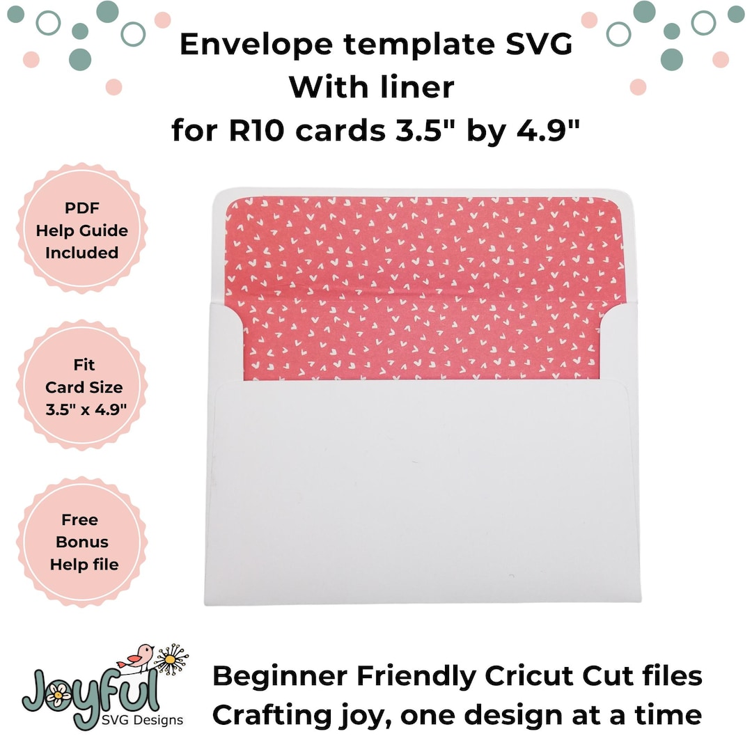 Envelope Template SVG for R10 Cards, Easy DIY Envelope File for Cricut ...