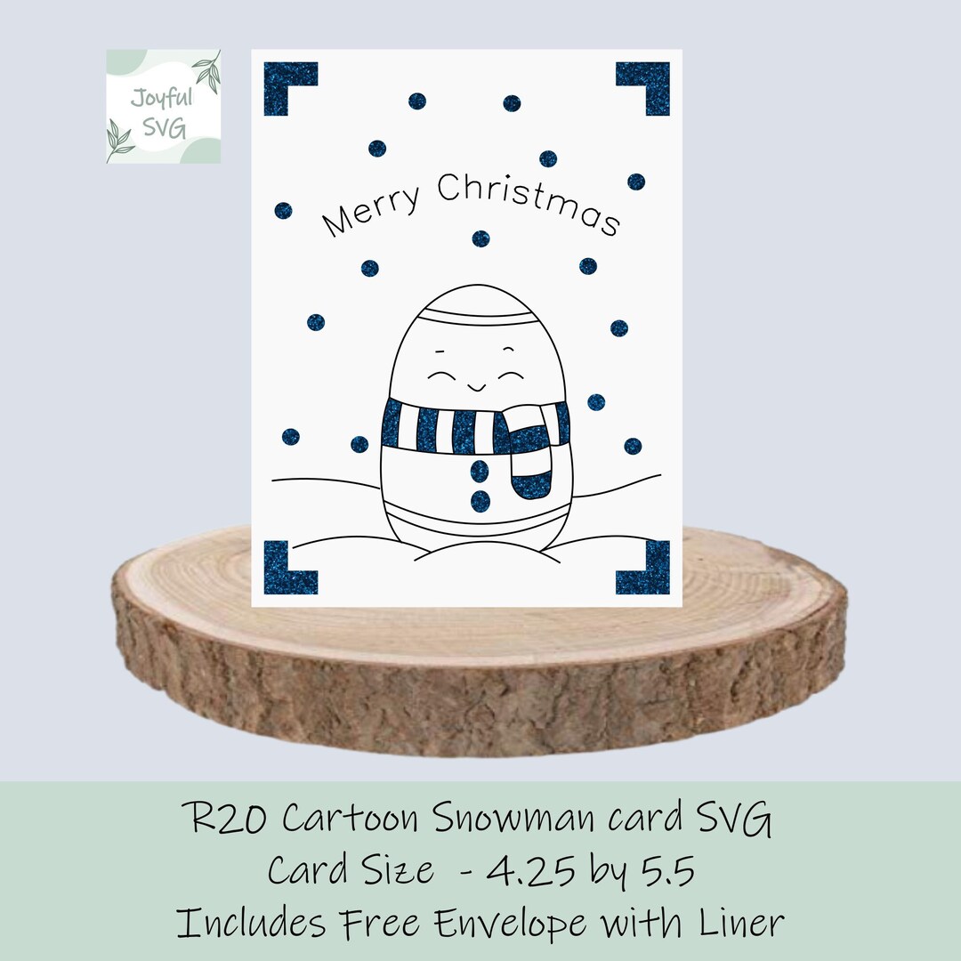 Cartoon Snowman DIY Christmas Card SVG, Cricut Insert Card, Christmas ...
