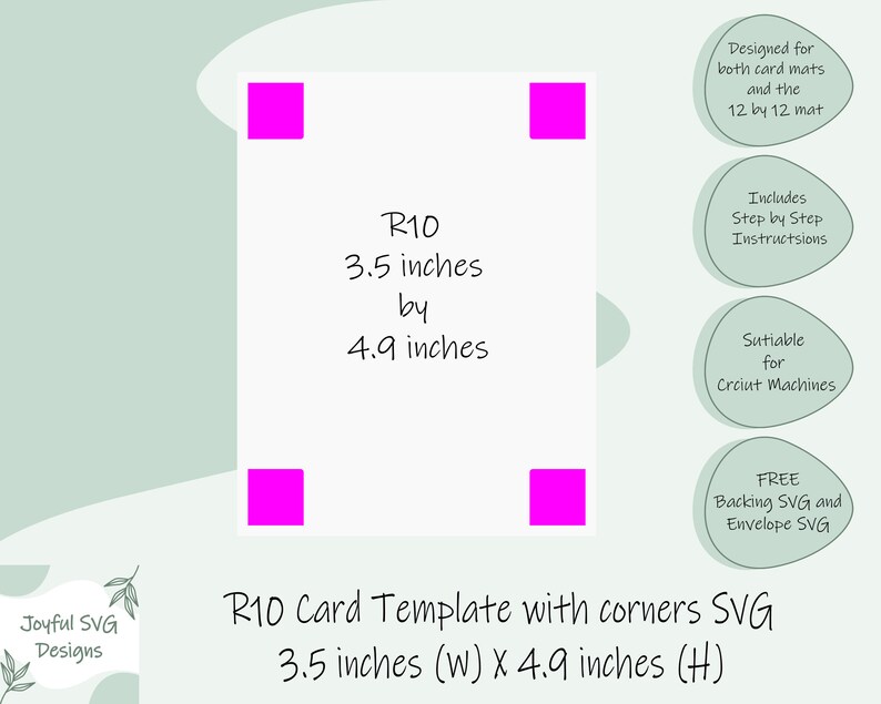 SVG: Set of 8 R10 Insert Card Template With Corners SVG, DIY Card Template , Cricut Cards, Make ...