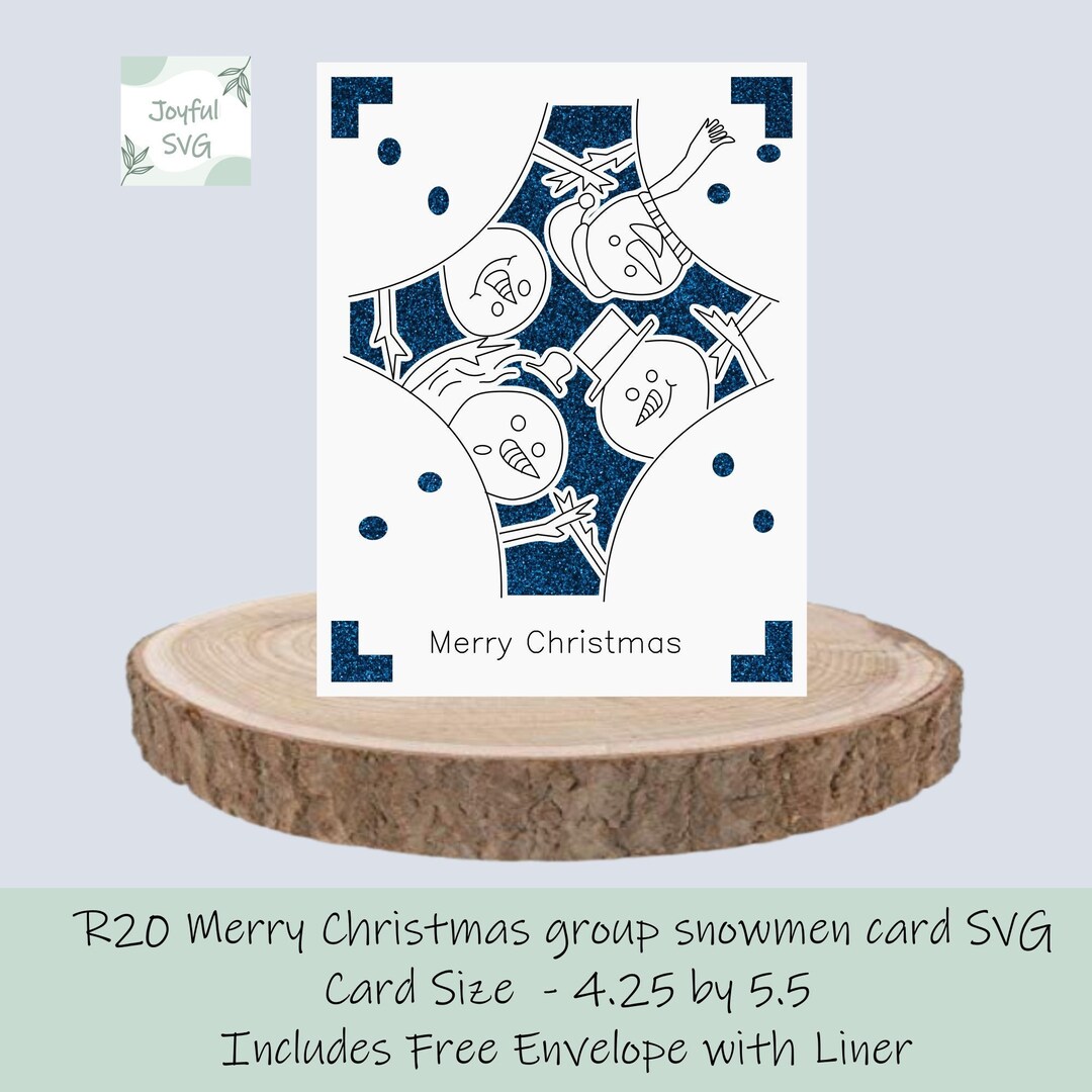 SVG: Merry Christmas Snowmen Card SVG Cricut Insert Card - Etsy