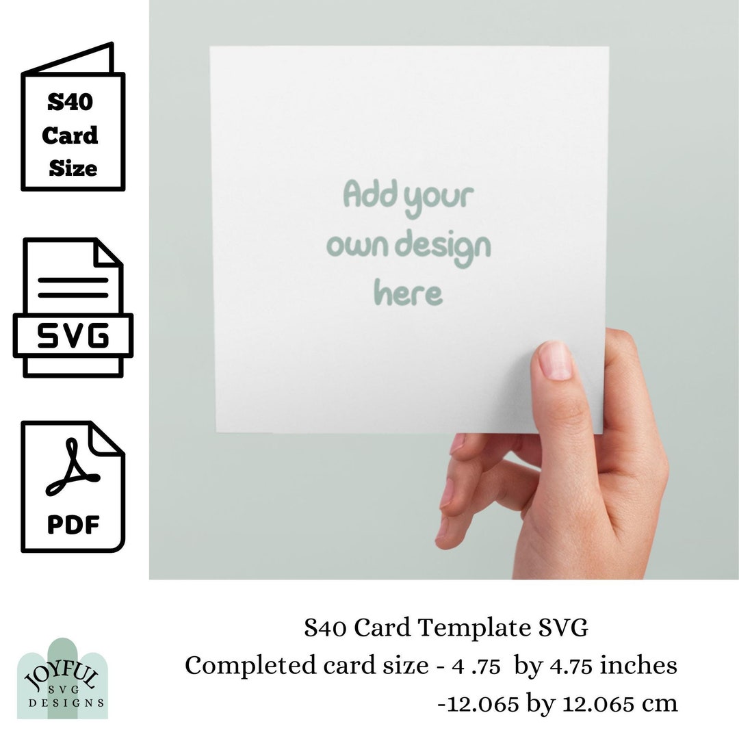 S40 Card Template SVG, Square Card Template, DIY Card Template, 4.75 by ...