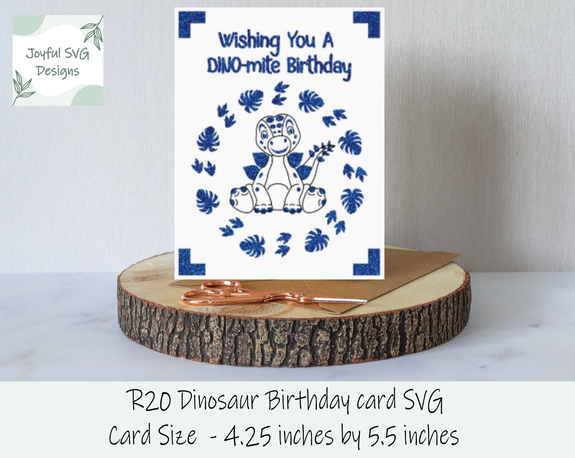 SVG: R20 Dinosaur Birthday Card SVG, Dinosaur Birthday Card, DIY ...
