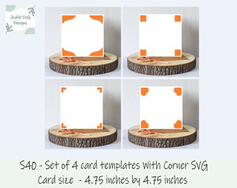 SVG: S40 Insert Card Corners Template SVG, DIY Card Template, 4.75 ...