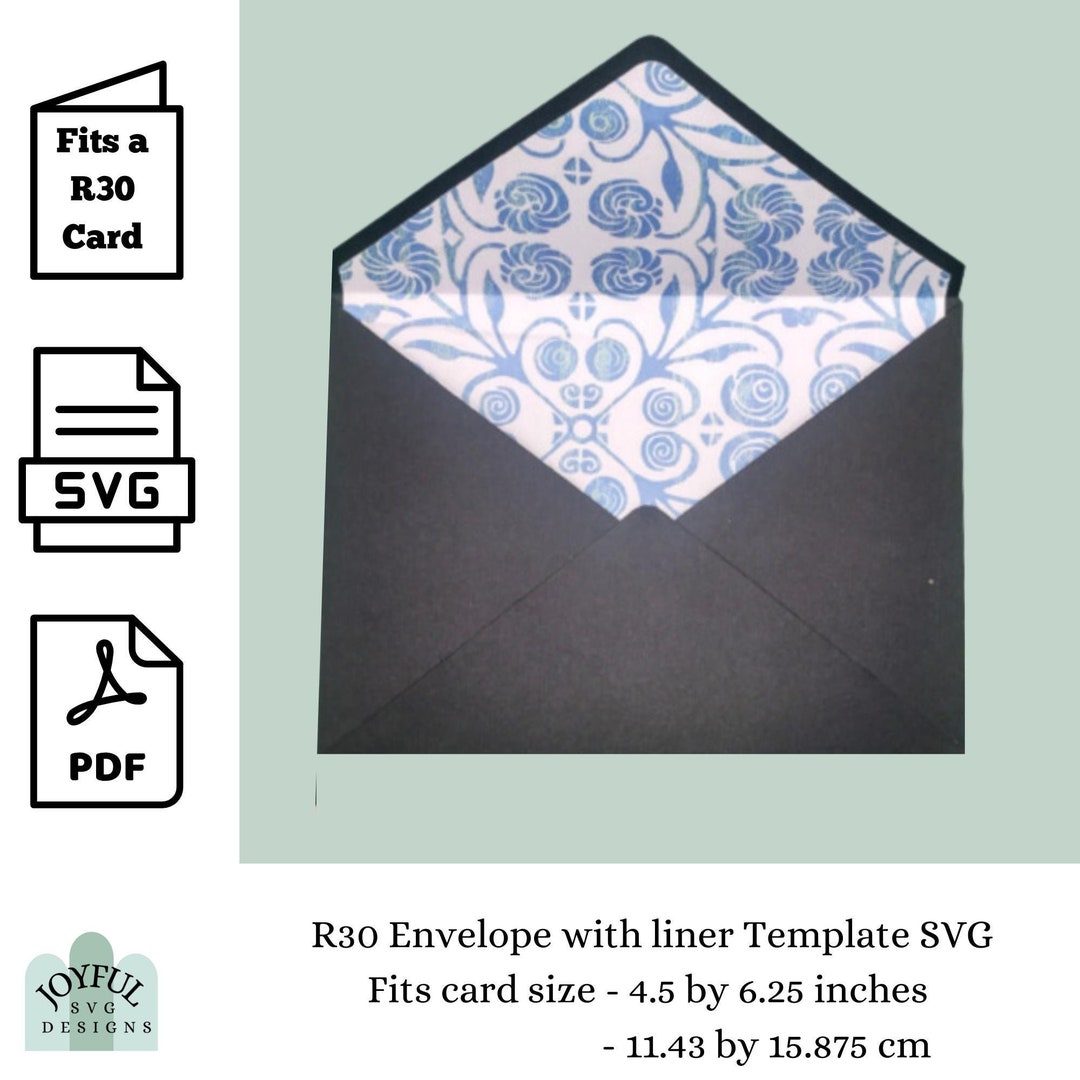 R30 Envelope Template With Liner SVG for Cricut Machines, Cricut ...