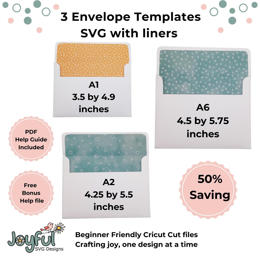 Rectangle Envelope SVG Bundle, A1, A2, A6 Card Envelopes , Cricut ...