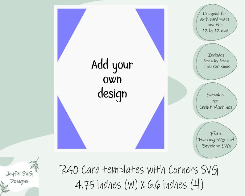 SVG: Set of 8 R40 Insert Card Template With Corners SVG, DIY Card ...