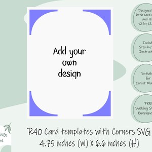 SVG: Set of 8 R40 Insert Card Template With Corners SVG, DIY Card Template , Cricut Cards, Make ...