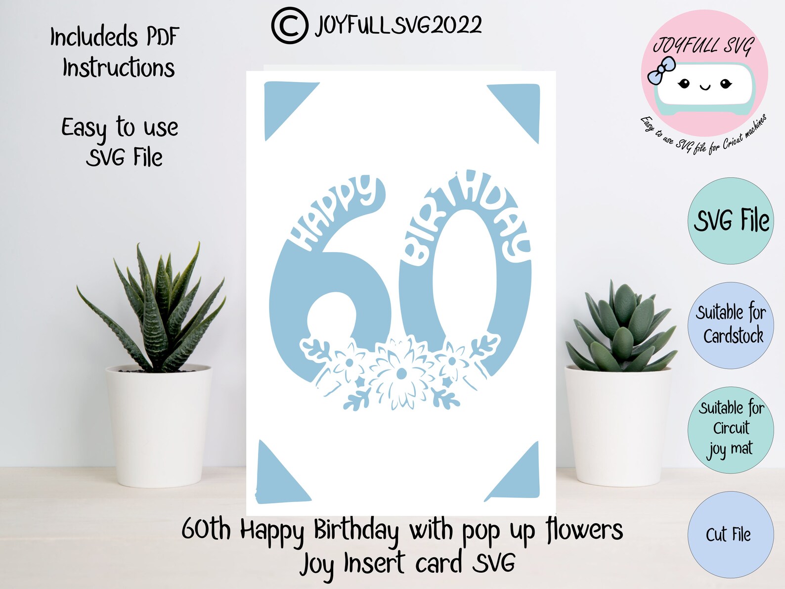 Svg Pop Up 60th Birthday Card Digital Birthday Card Pop Up Etsy