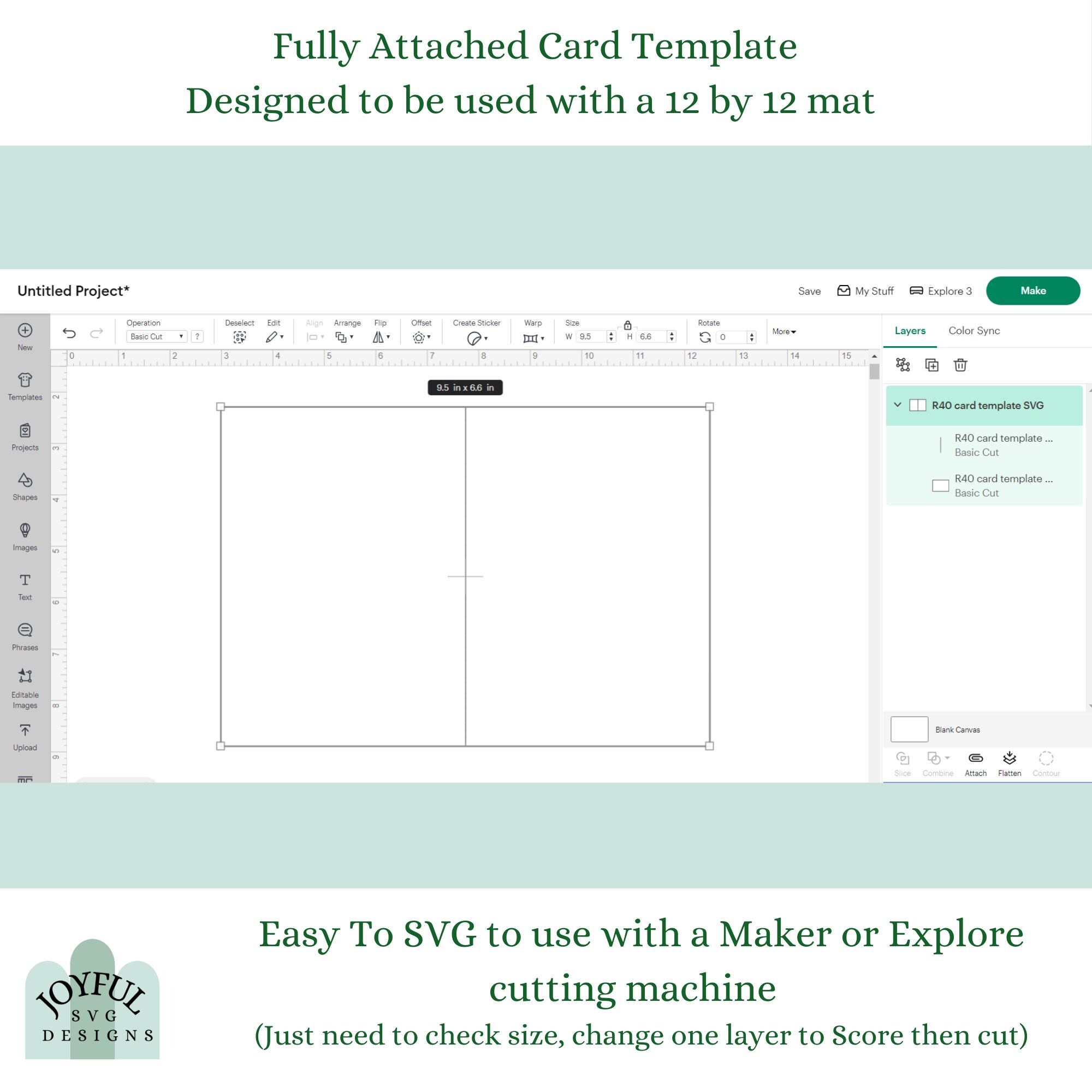 R40 Card Template SVG, Card Template SVG, DIY Card Template, 4.75 by 6. ...