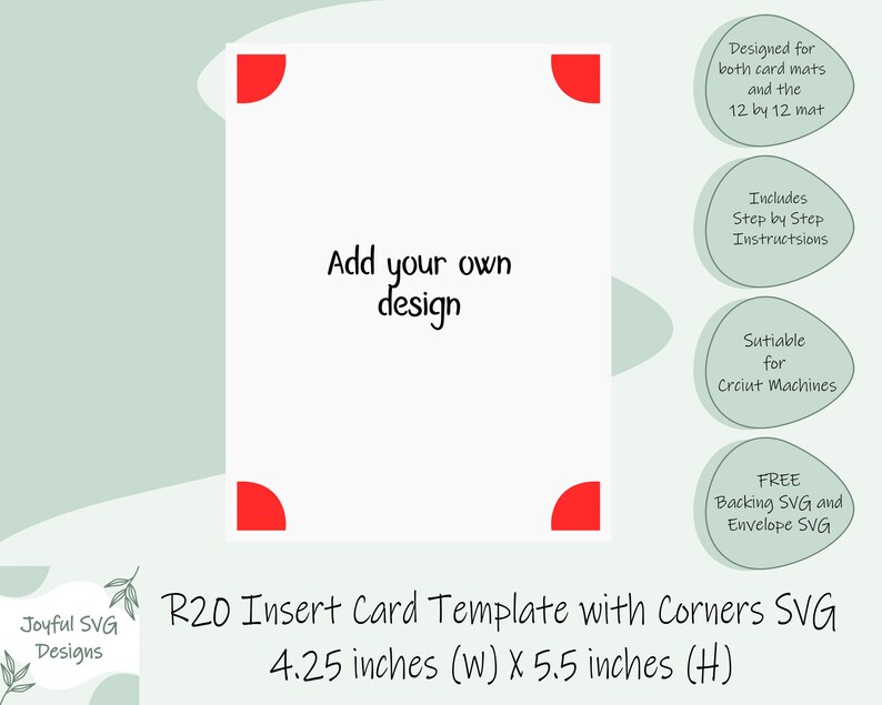 SVG: Set of 8 Insert Card Template With Corners SVG, DIY Card Template ...