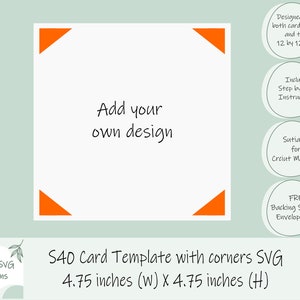 SVG: S40 Insert Card Corners Template SVG, DIY Card Template, 4.75 ...