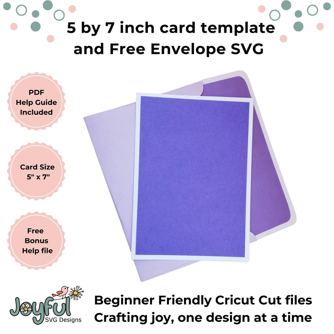 5x7 Card Template SVG: DIY Cricut Card, Envelope and PDF Guide (digital ...
