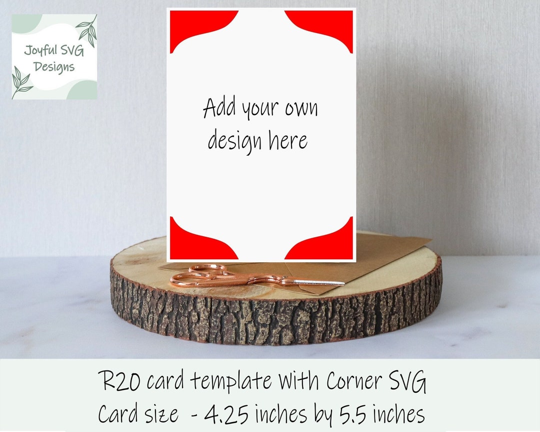 SVG: Insert Card Template With Corners SVG, DIY Card Template, 4.25 ...