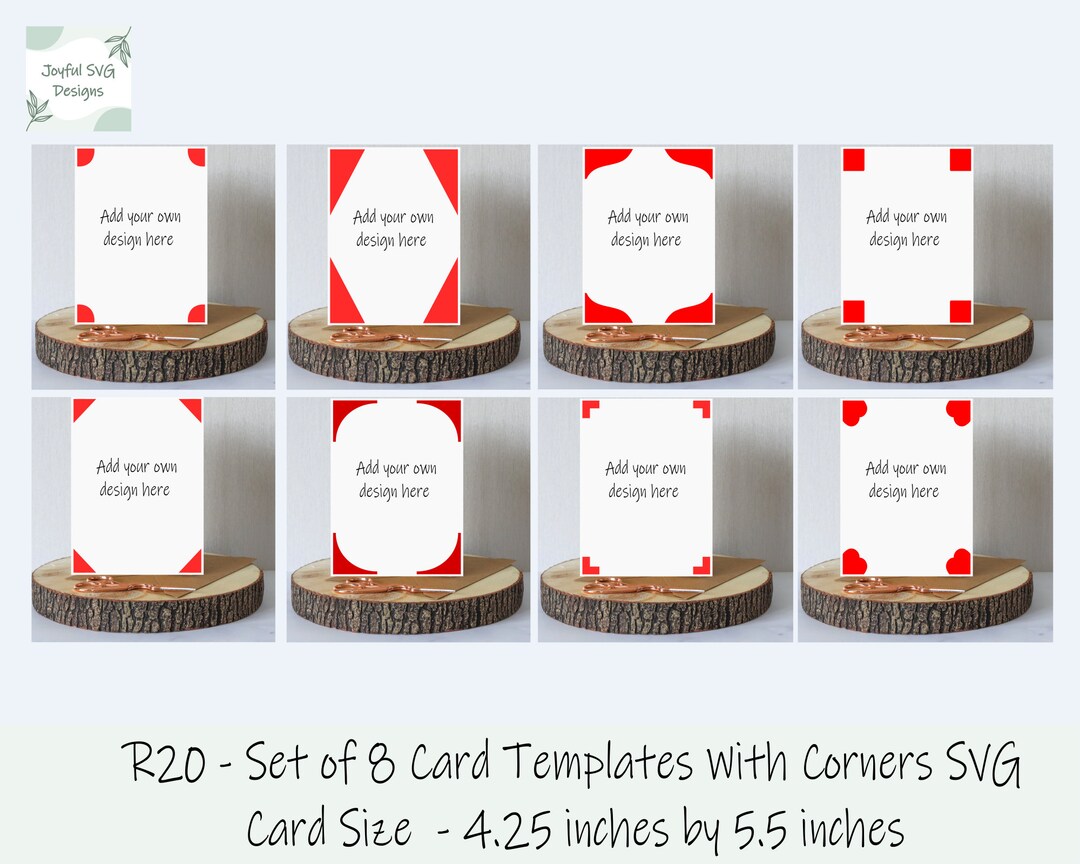 SVG: Set of 8 Insert Card Template With Corners SVG, DIY Card Template ...
