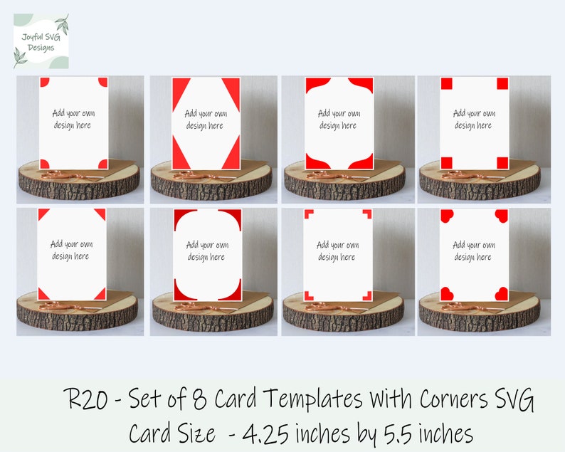 SVG: Set of 8 Insert Card Template With Corners SVG, DIY Card Template ...