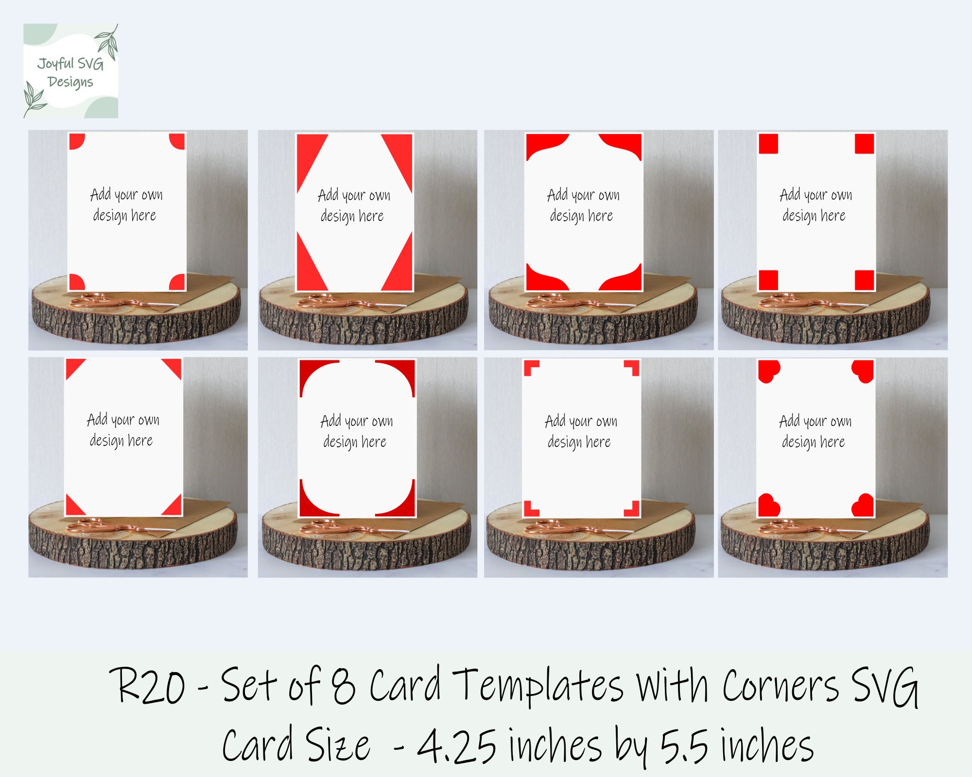 SVG: Set of 8 Insert Card Template With Corners SVG, DIY Card Template ...