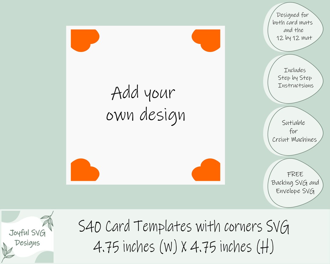 SVG: S40 Insert Card Corners Template SVG DIY Card Template - Etsy