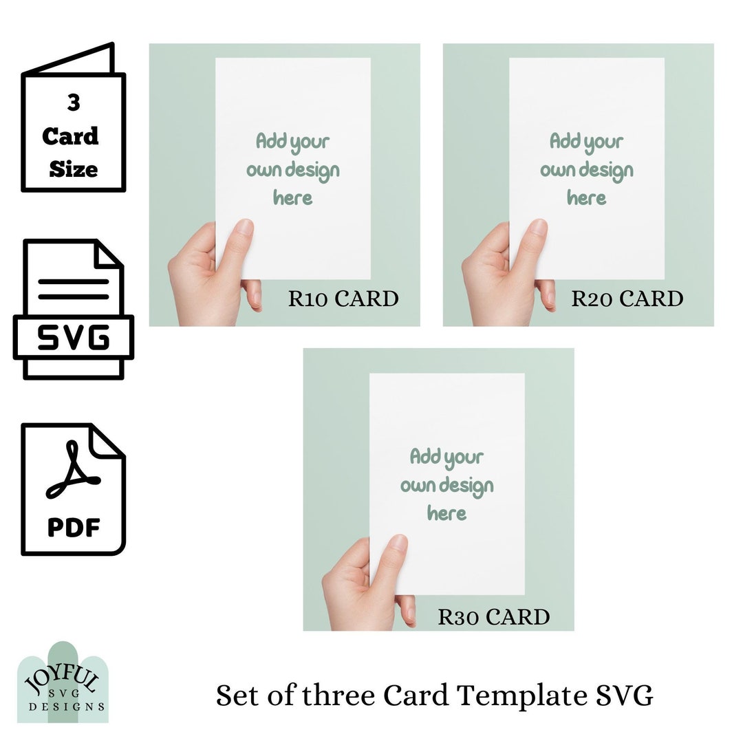 Set of 3 Card Template SVG, R10 Card Template, R20 Card Template, R30 ...