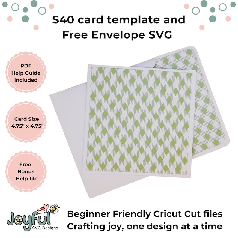 S40 Card Template SVG, Square Card Template, DIY Card Template, 4.75 by ...