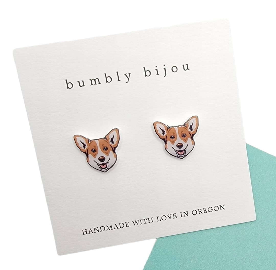 Corgi Earrings: Hypoallergenic Titanium Posts - Etsy